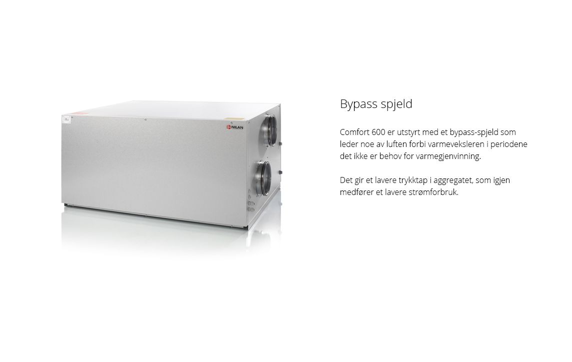 Comfort 600 - til mindre næringsbygg eller sentral ventilasjon