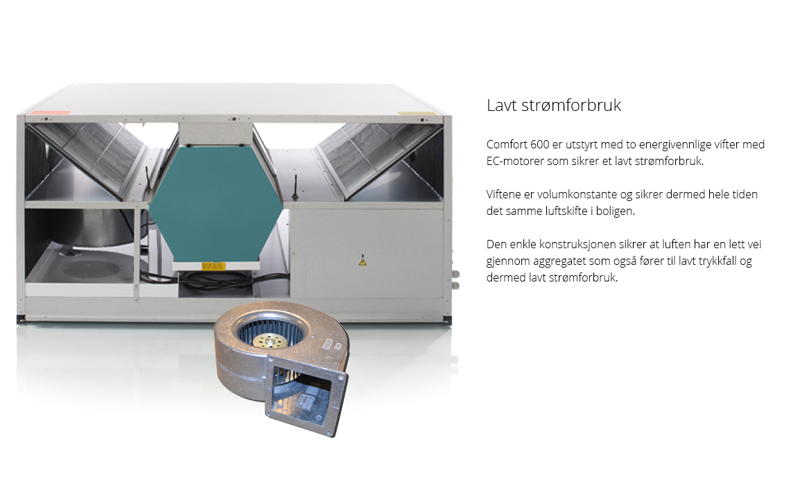 Comfort 600 - til mindre næringsbygg eller sentral ventilasjon