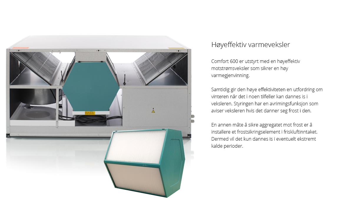 Comfort 600 - til mindre næringsbygg eller sentral ventilasjon